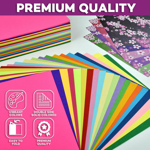 Origami Paper Kit for Kids (450 Sheets + 50 Projects)