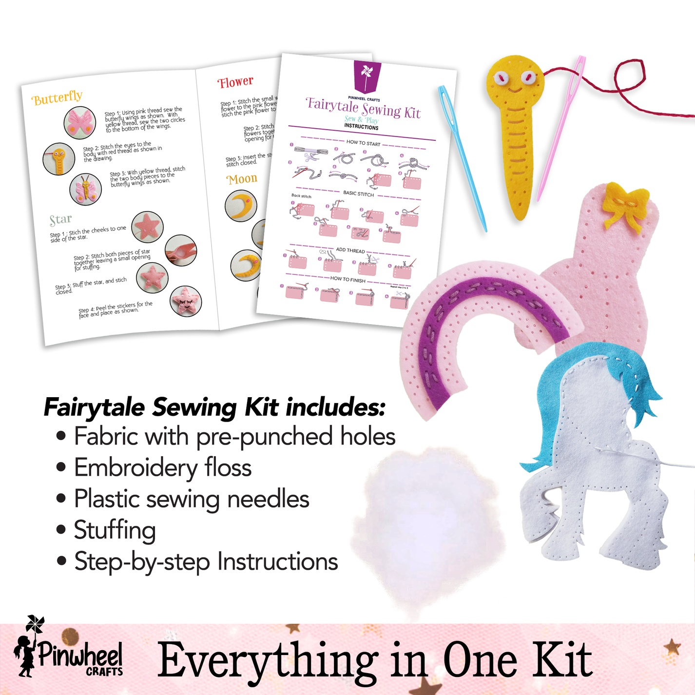 Fairytale Sewing Kit | Unicorn | Fairy Pinwheel Crafts