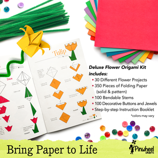 Flower Origami Kit | Easy Instructions – Pinwheel Crafts